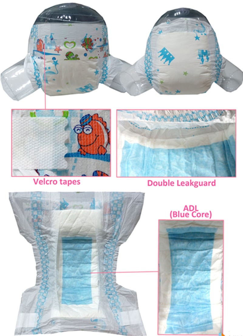 Custom Latex Free Refastenable PP Tapes Baby Diaper Manuafacturing ...