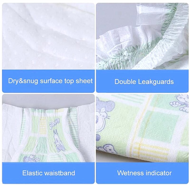 High Quality Big Super Elastic Waistband Disposable Baby Diapers ...